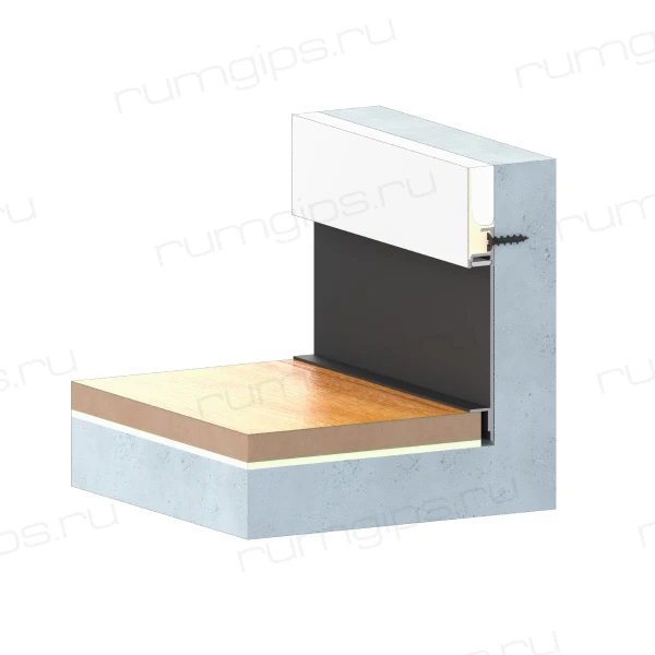 Теневой плинтус для стыковки пола и стен из гипсокартона